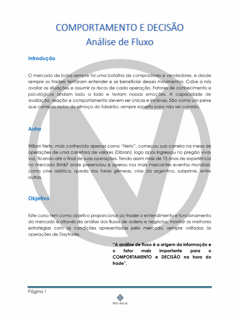 Tape Reading Analise de Fluxo Neto Trader | PDF