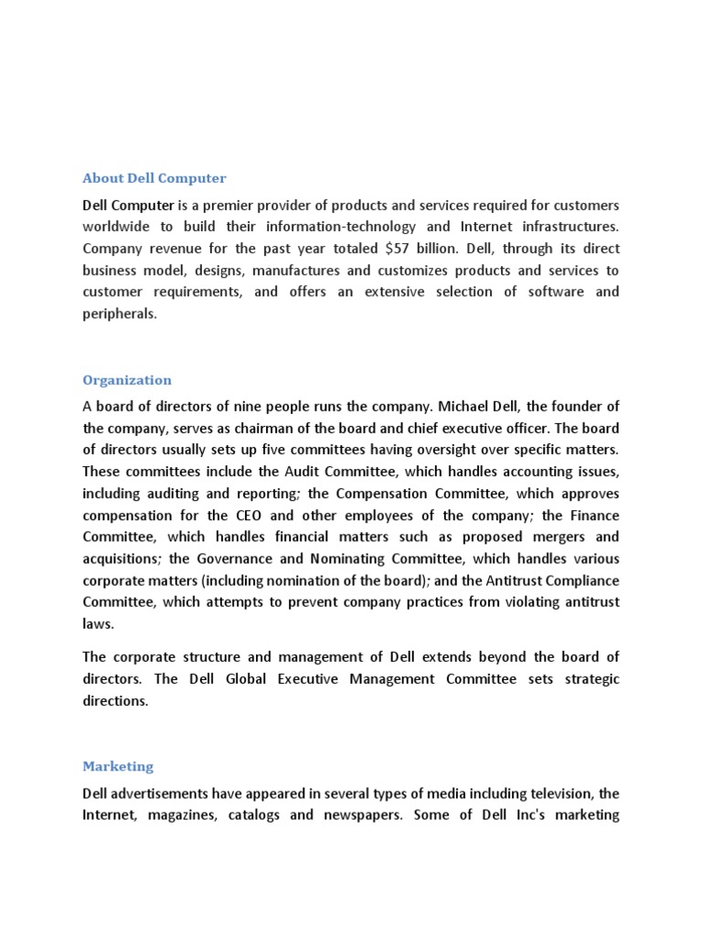 Dell Case Study | PDF | Dell | Hewlett Packard