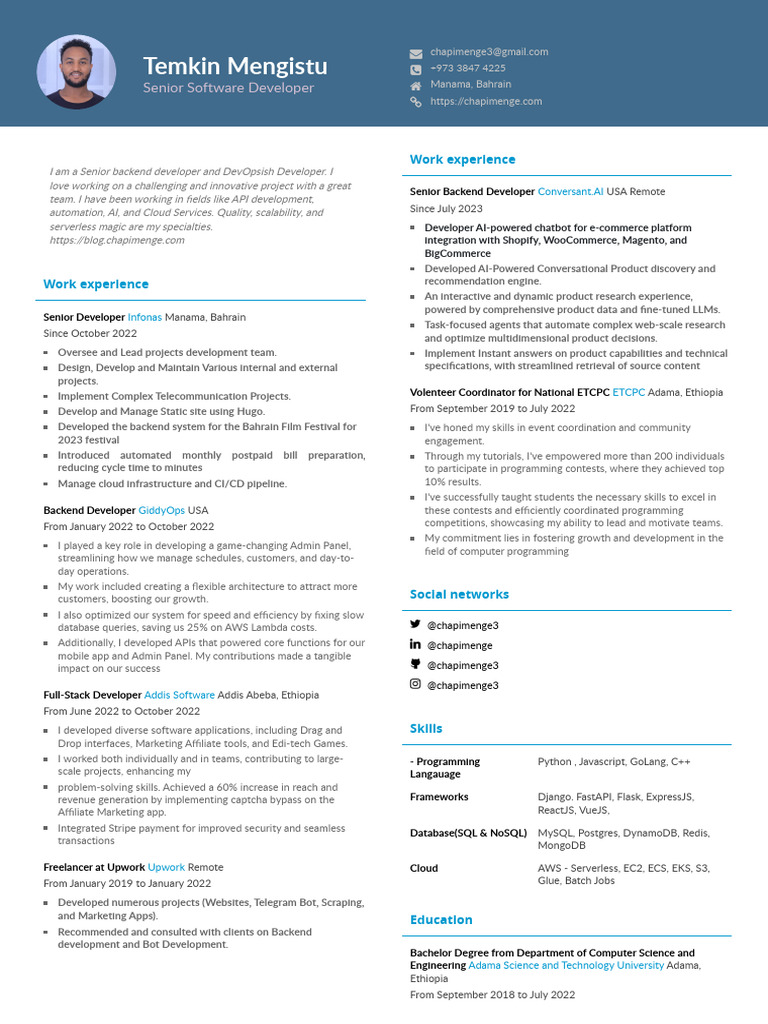 Temkin - Mengistu How To Make A CV | PDF | Cloud Computing | Databases