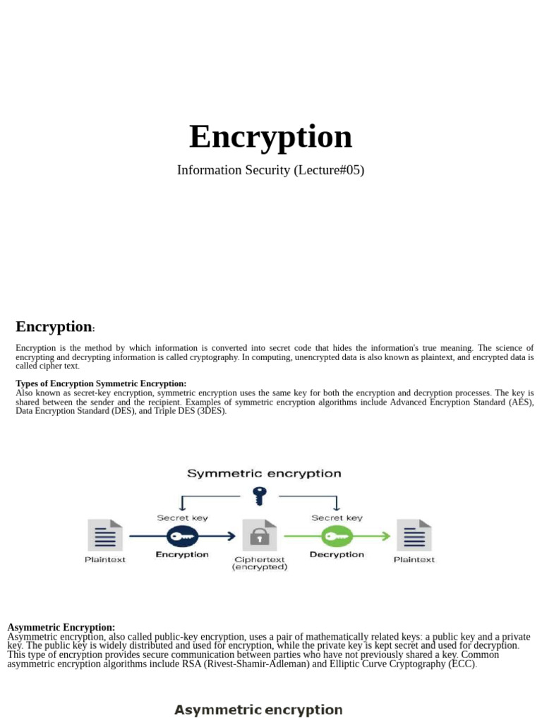 Information Security-Lecture#05-Encryption | PDF
