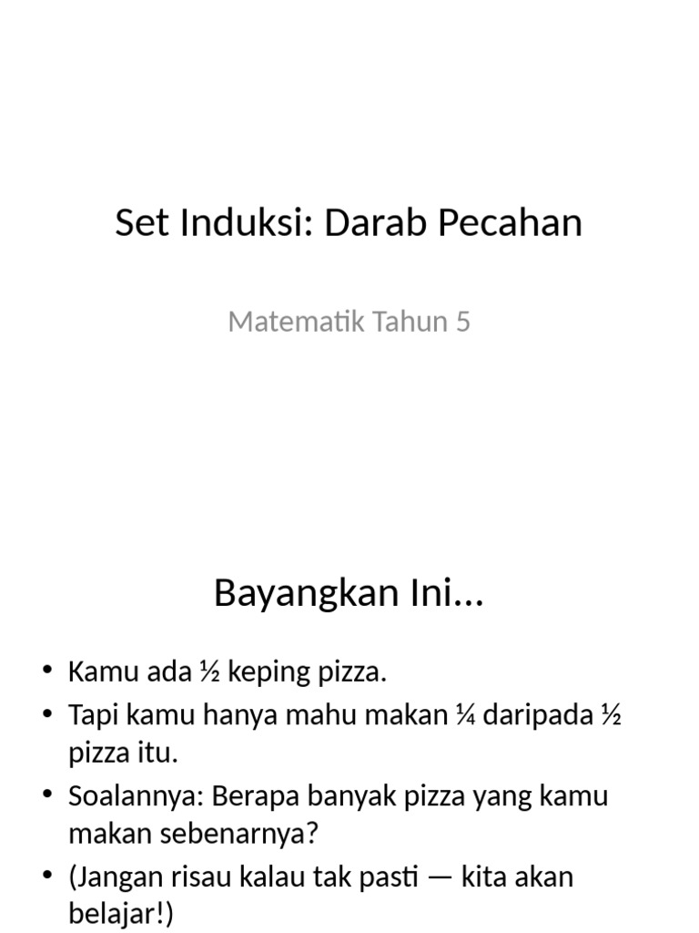 Set Induksi Darab Pecahan Tahun5 | PDF