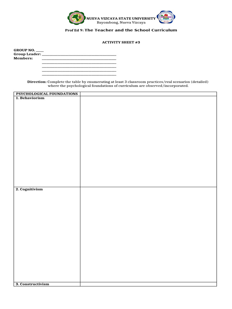 Activity Sheet | PDF