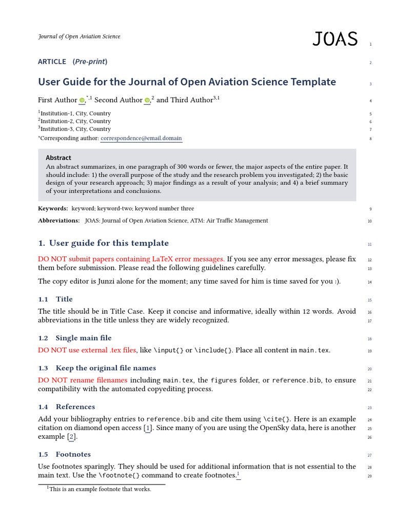 Journal of Open Aviation Science JOAS Template | PDF | Computing | Software Engineering