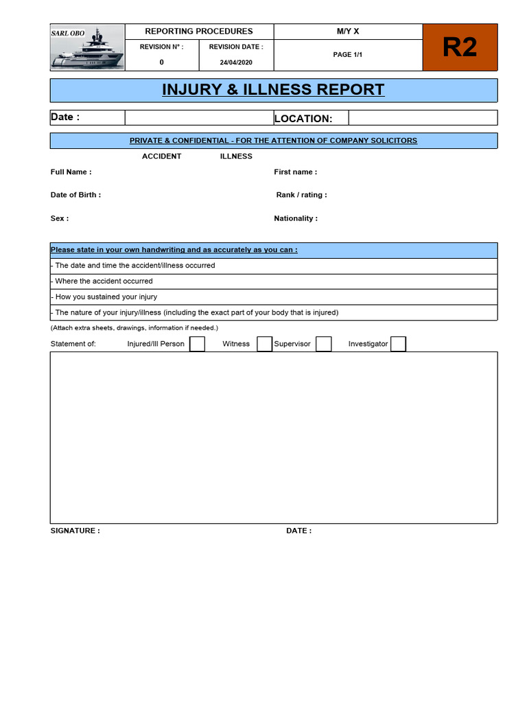 R2 - Injury & Illness Report | PDF