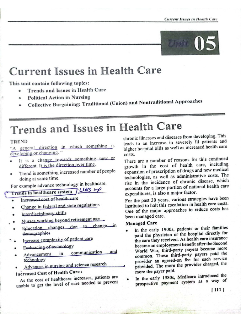 Current Issues in Health Care-1 | PDF