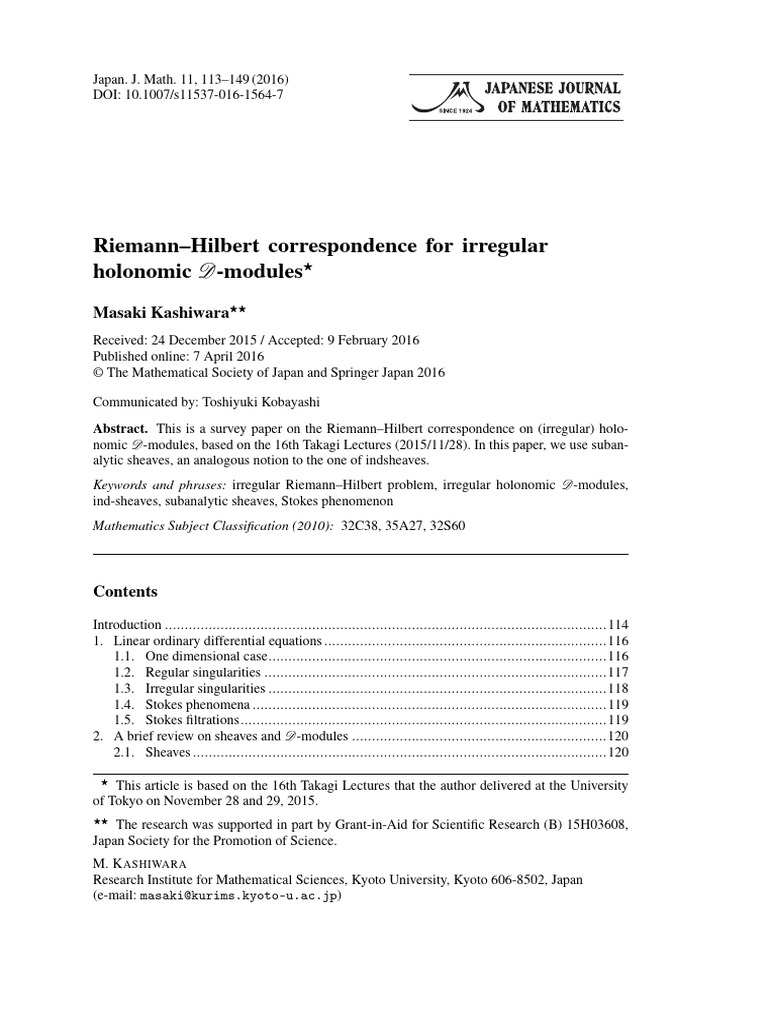 Riemann–Hilbert correspondence for irregular holonomic D-modules ...