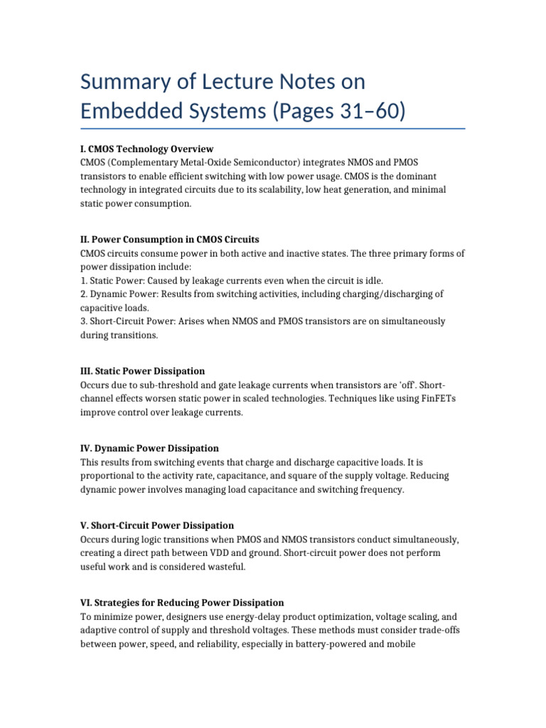 Embedded Systems Summary Pages 31 60 | PDF