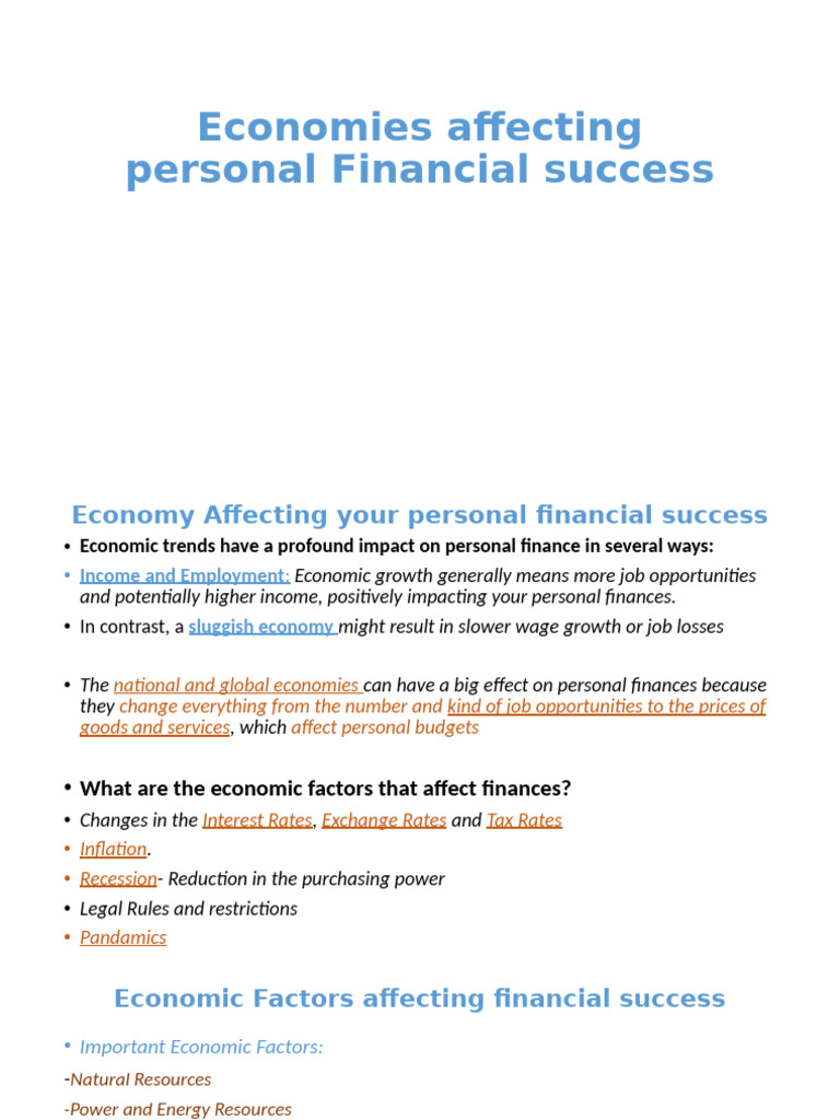 Economies Affecting Personal Financial Success Revised | PDF ...