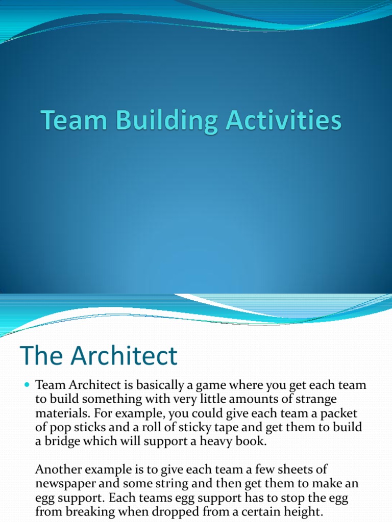 Team Building Activities | PDF | Communication | Leadership