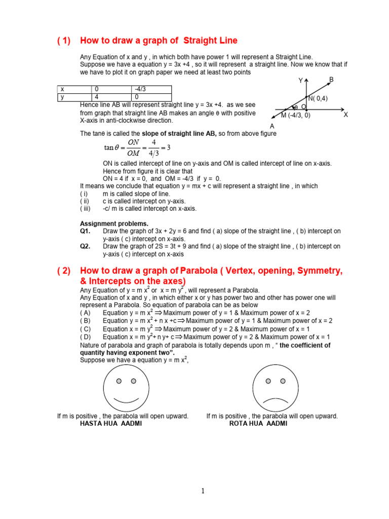 Graphing Straight Lines and Parabolas | PDF | Velocity | Acceleration