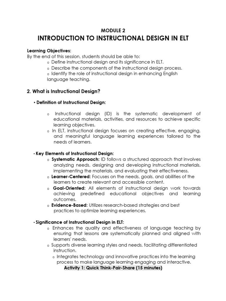 MODULE 2 Students Handout | PDF | Instructional Design | Constructivism ...