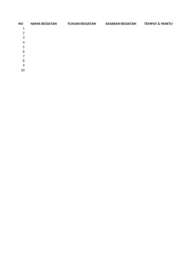 Draft Program Kerja | PDF