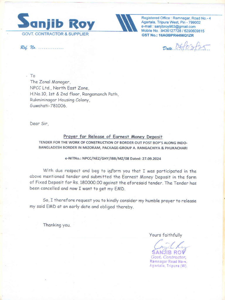 To Zonal Manager For Release of EMD | PDF