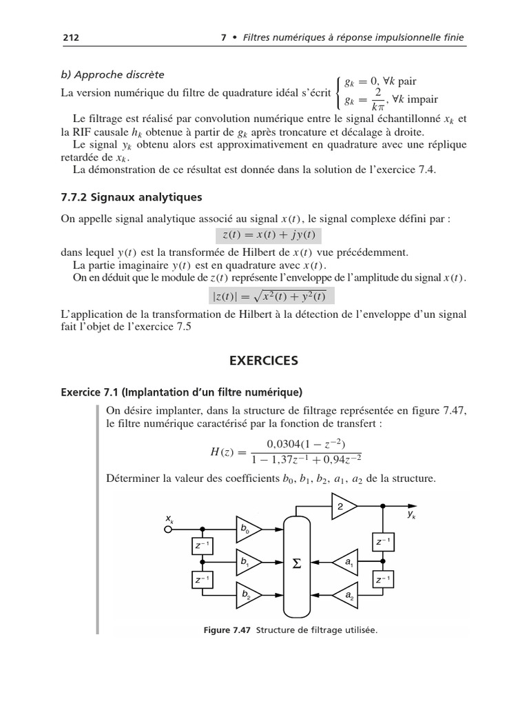 Fonction de transfert du filtre numérique | PDF | Filtre (électronique ...