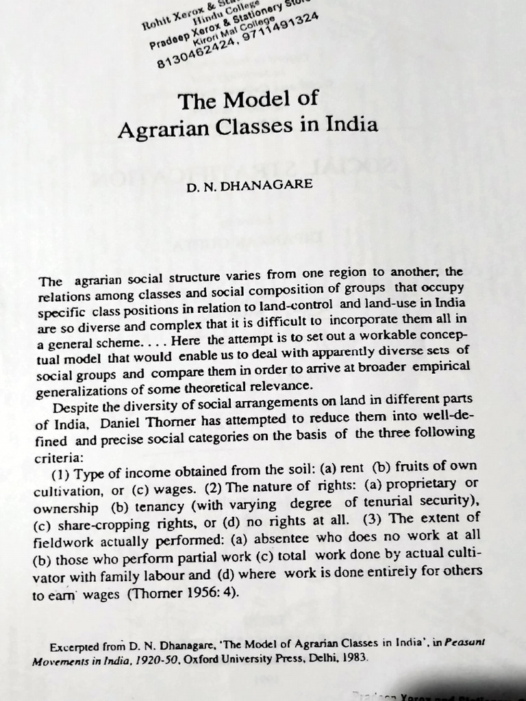 Agrarian Class | PDF