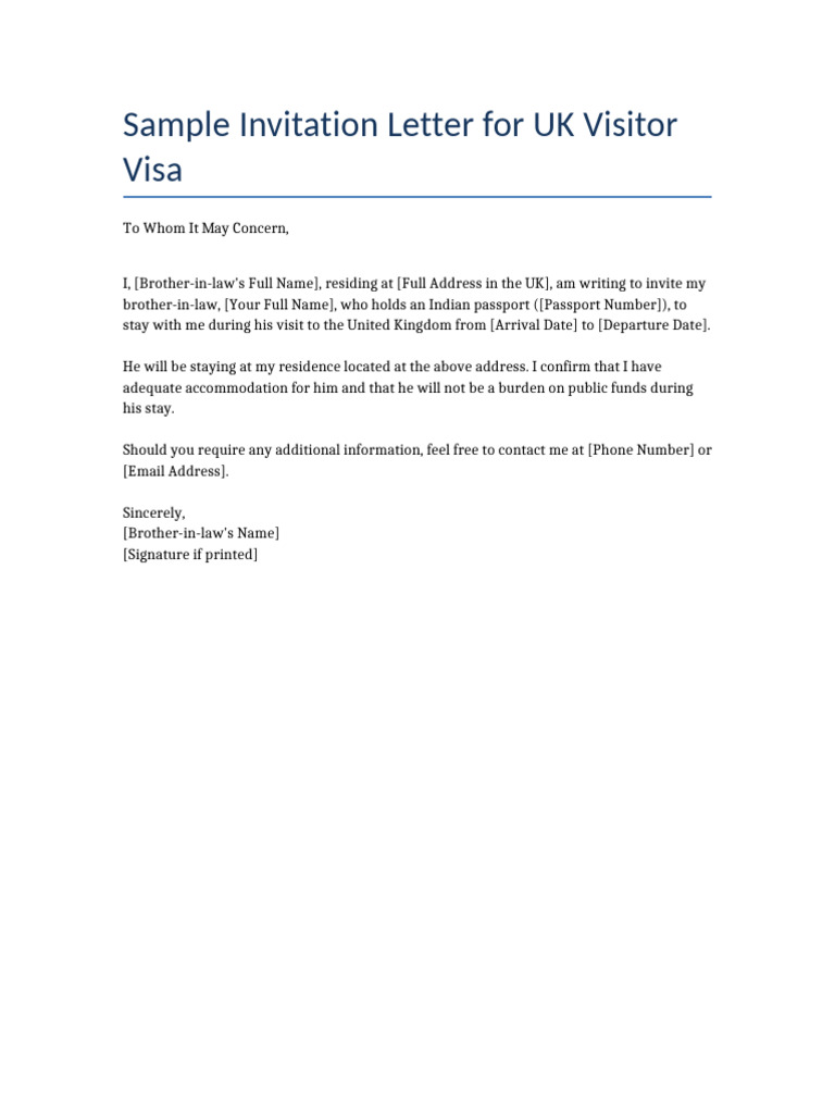 UK Host Invitation Letter Template (1) | PDF