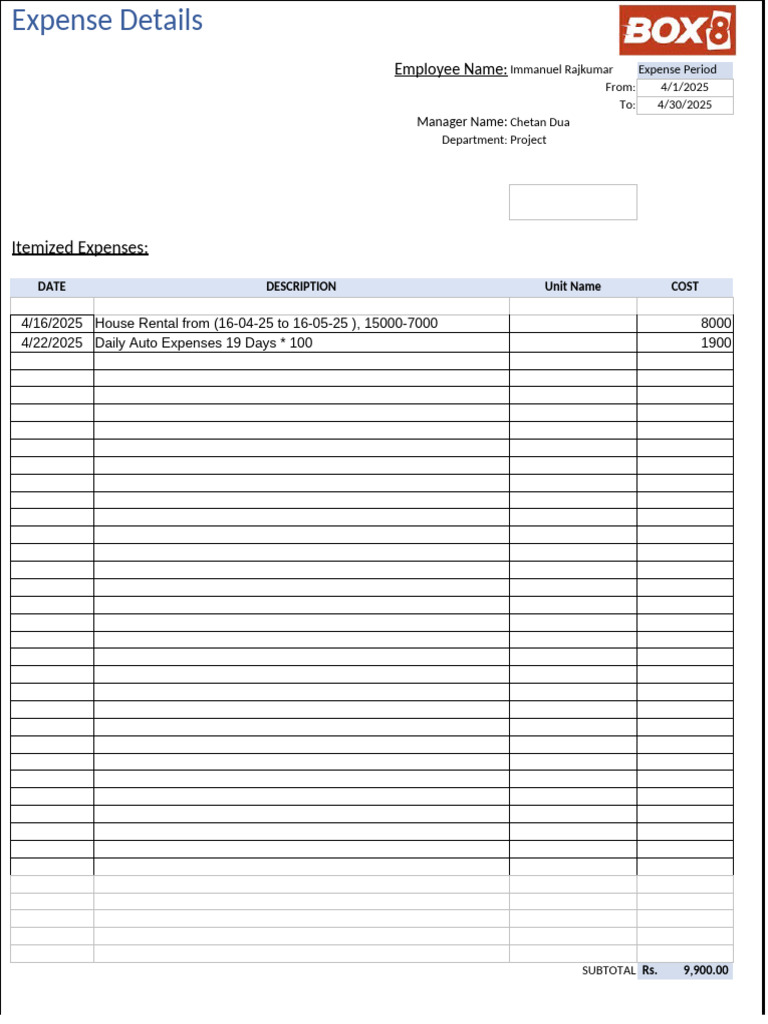 Expense - April | PDF