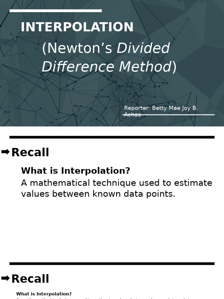 Interpolation | PDF