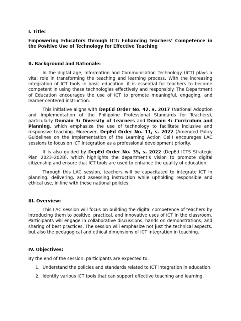Positive ICT Use in Teacher Training | PDF | Educational Technology ...