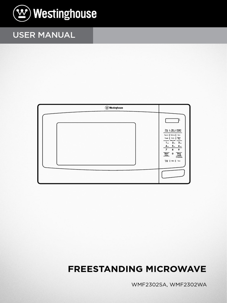 User Manual For Westinghouse WMF2302SA Microwave | PDF | Ac Power Plugs And Sockets | Mains ...