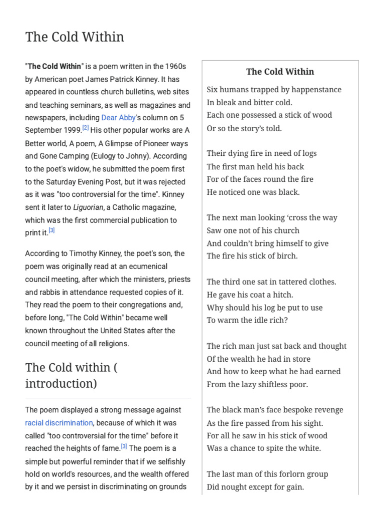The Cold Within - Wikipedia | PDF | Prejudice And Discrimination | Anti ...