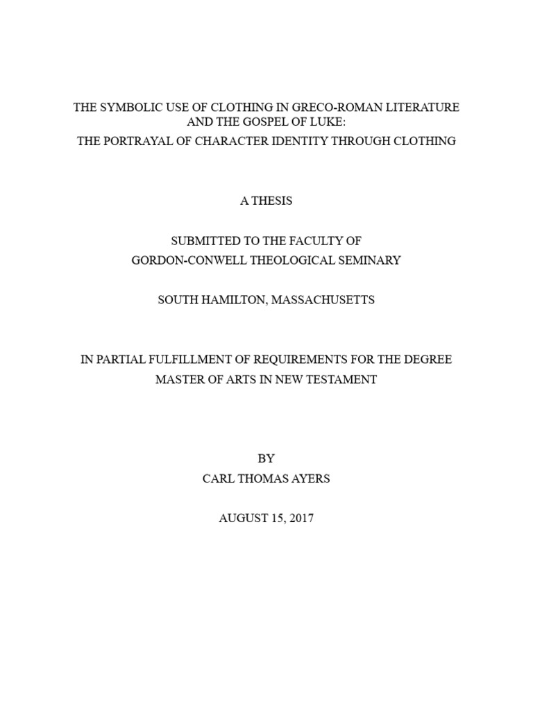 The Symbolic Use of Clothing in Greco | PDF | Semantics | Baptism