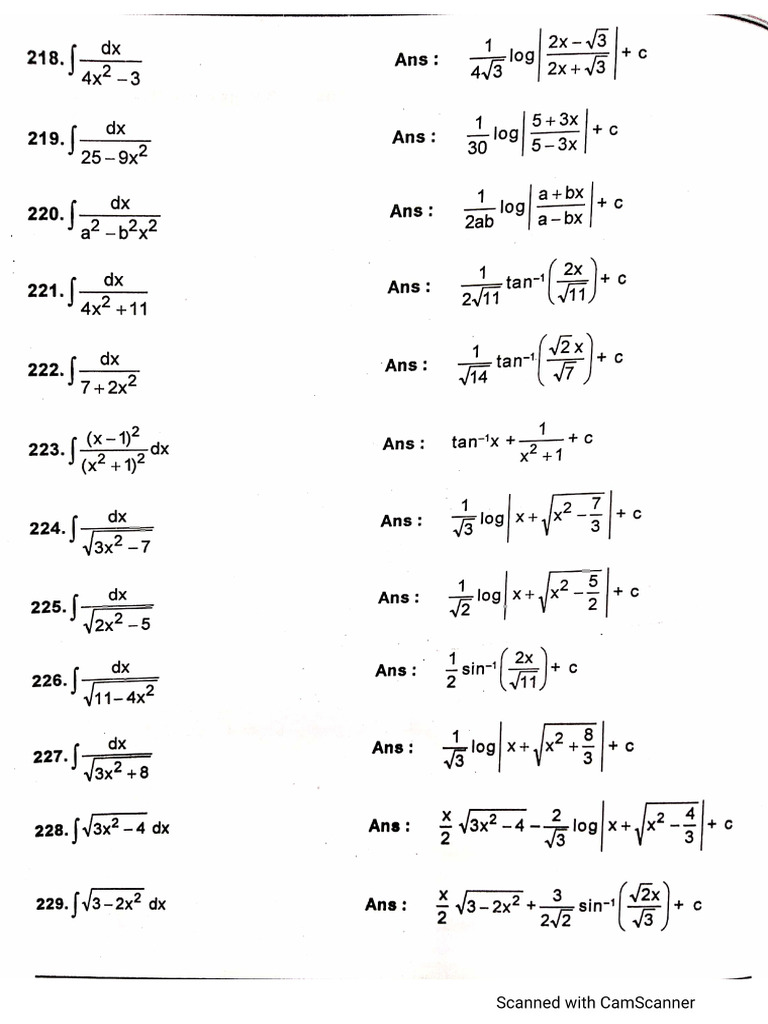 Indefinite Integration HW 1 by Quadratic | PDF