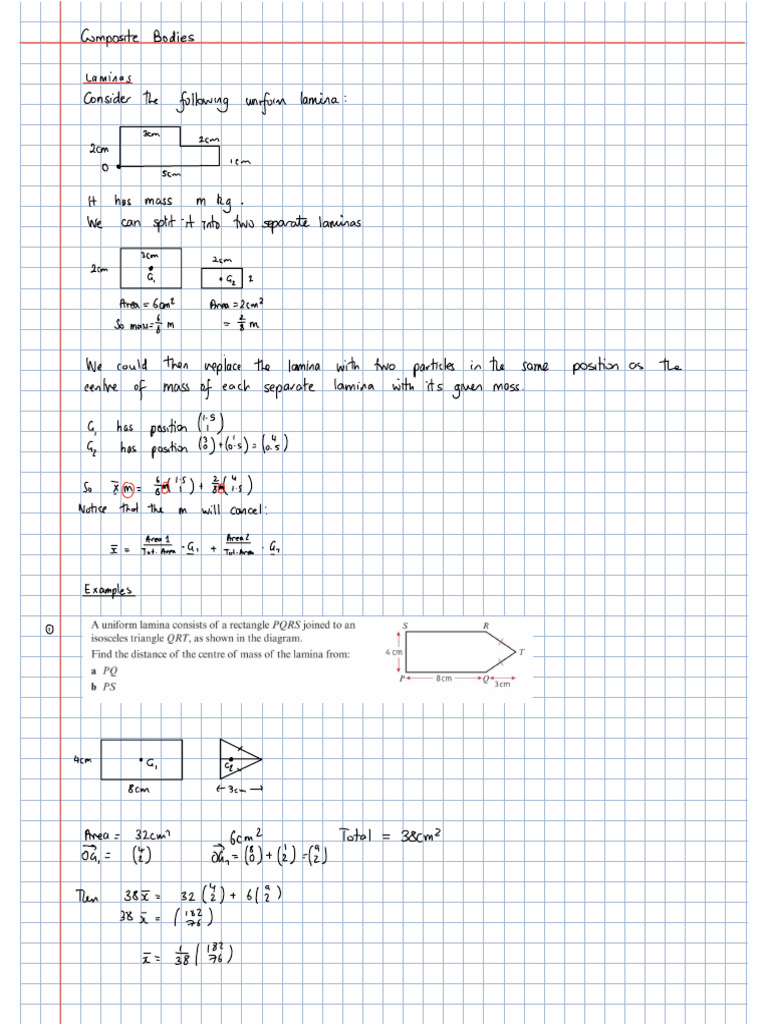Composite Bodies and Center of Mass Analysis | PDF | Elementary ...