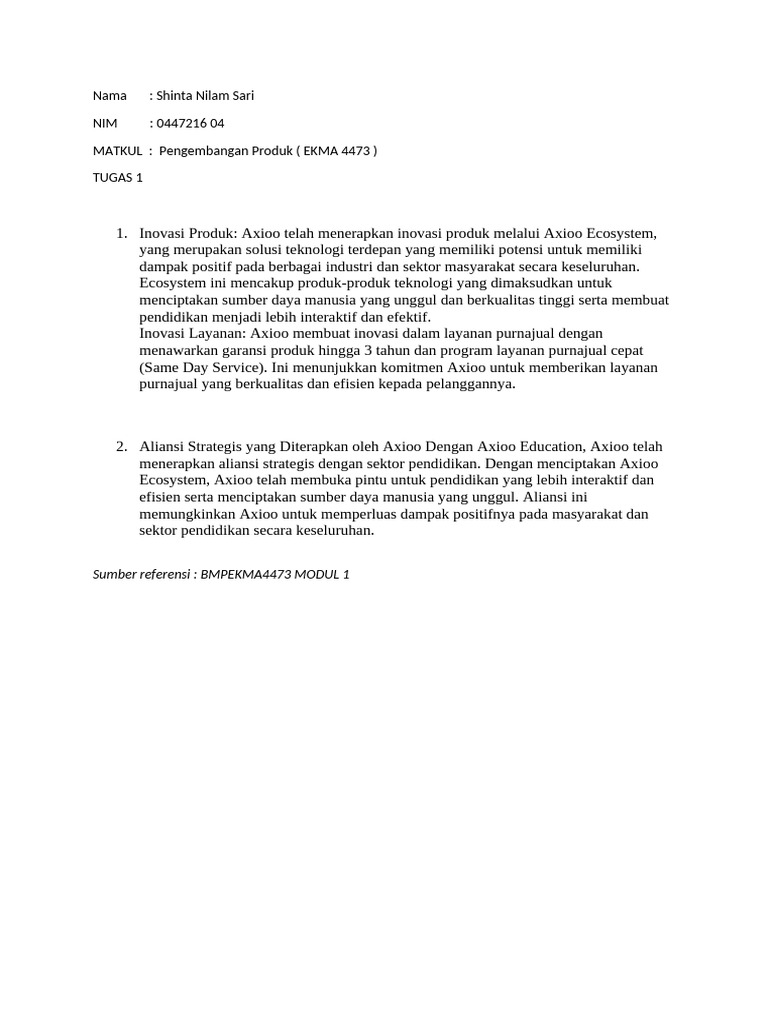 Tugas 1 Pengembangan Produk | PDF