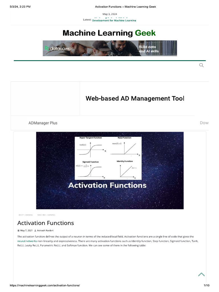 Activation Function | PDF