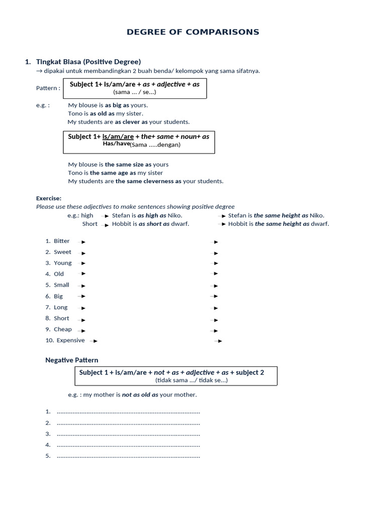 Positive Degree Comparisons Explained | PDF