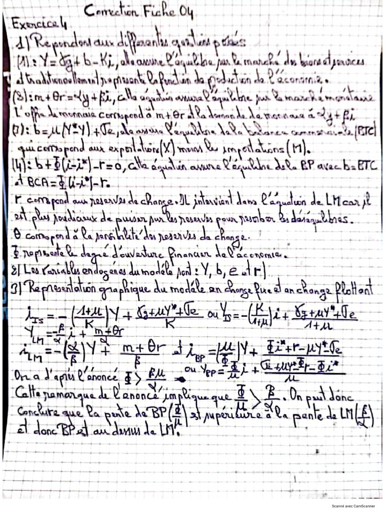 Correction Exo4 Fiche 4 Mundell-Fleming | PDF
