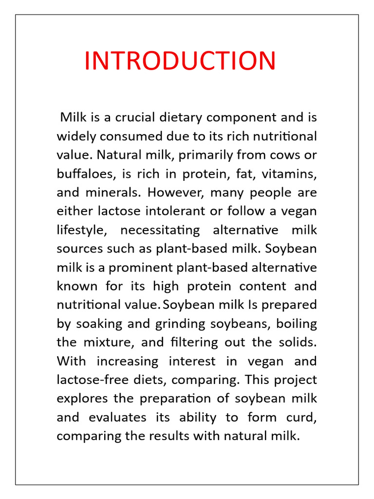 Soybean Milk Curd vs. Natural Milk Curd | PDF | Milk | Soy Milk