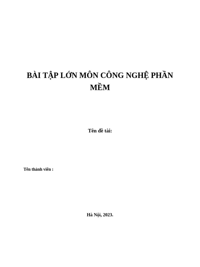 Khung bài tập lớn - CNPM | PDF