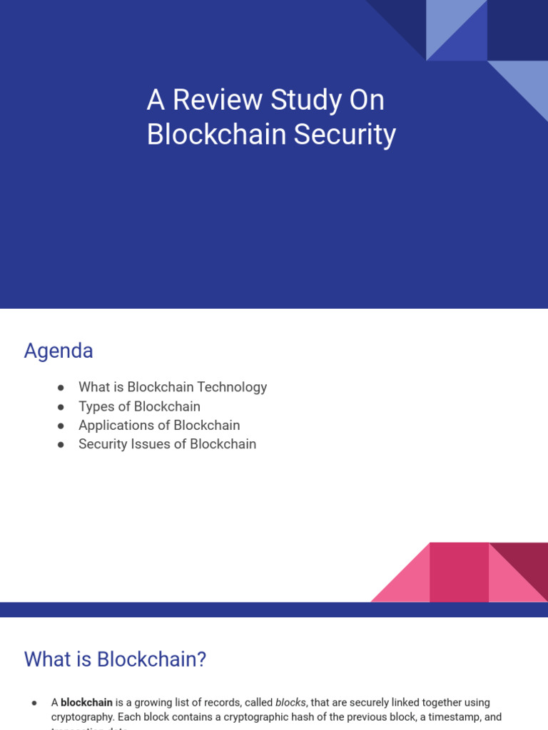A Review Study On Blockchain Security Presentation | PDF ...