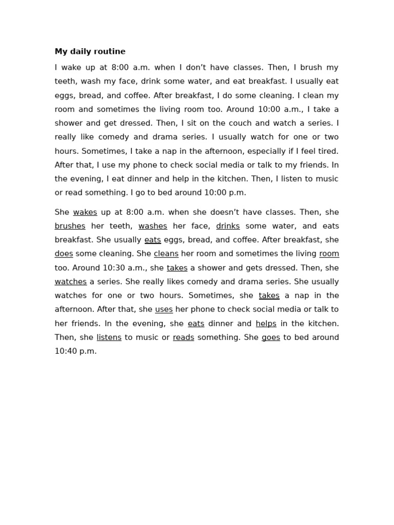 A Day in My Life Routine | PDF