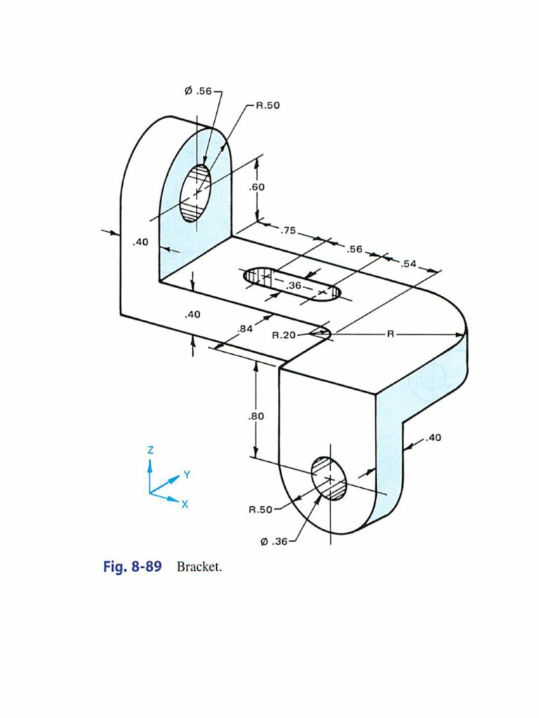 DDGT Practice cad modeling 8-89 Bracket | PDF