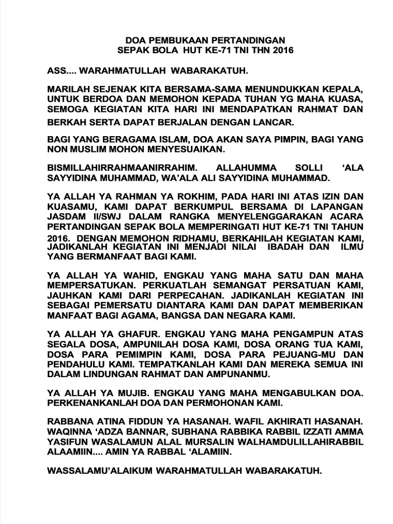 PDF Doa Pembukaan Pertandingan - Compress | PDF