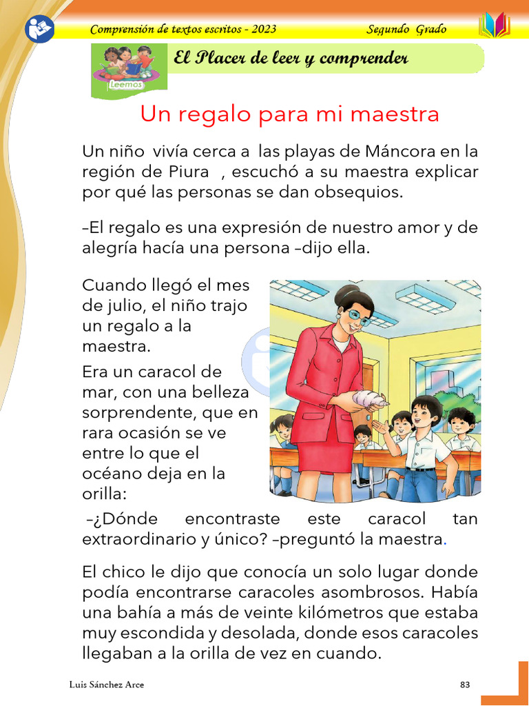 Un regalo especial para mi maestra | PDF