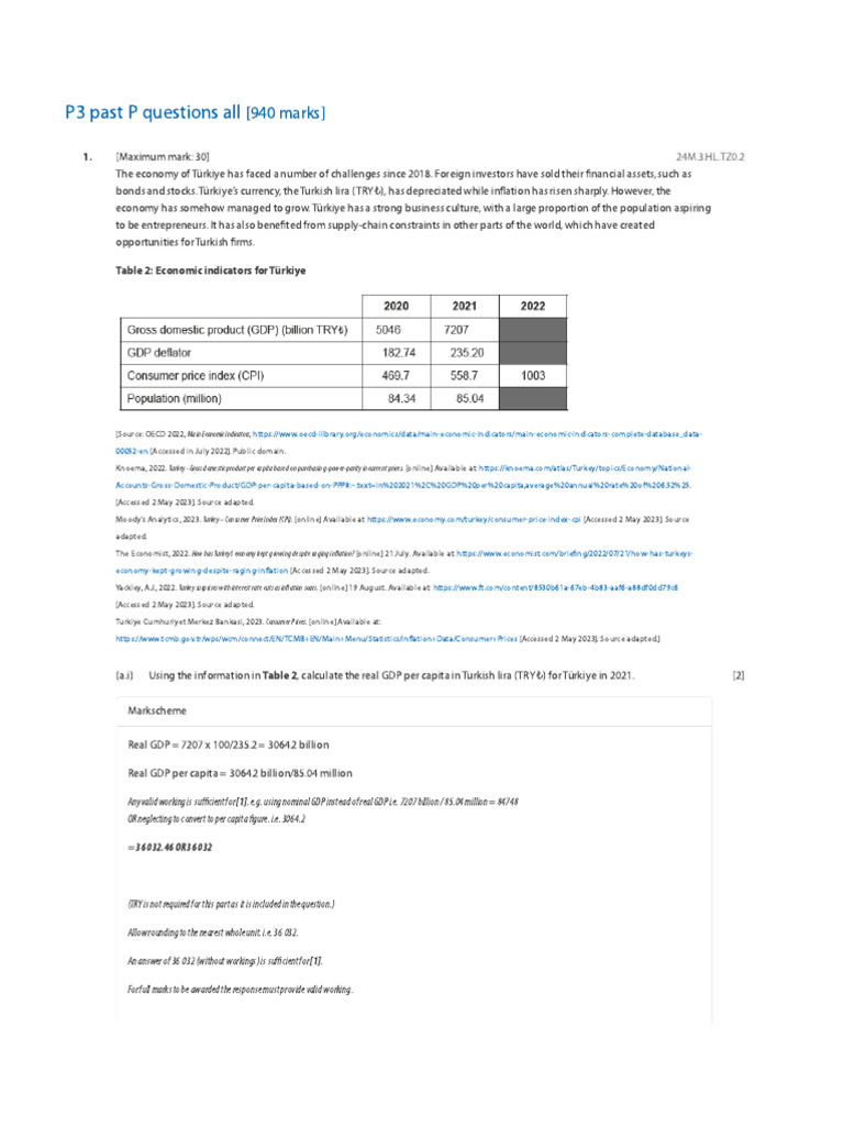 P3 Past P Questions All | PDF | Consumer Price Index | Inflation