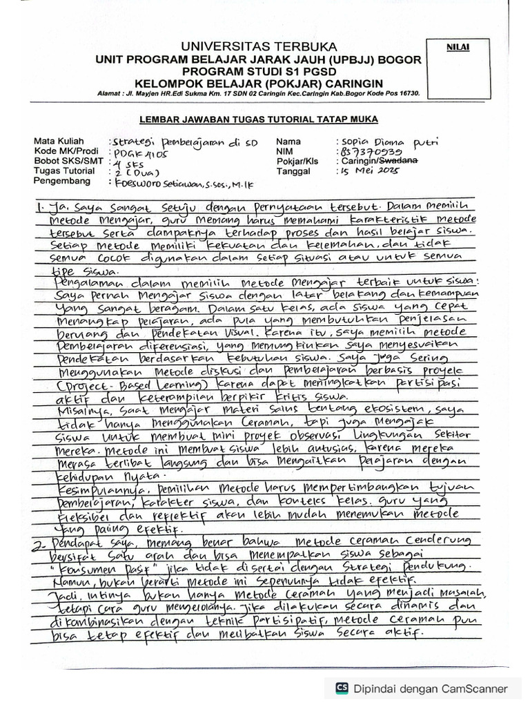 Tugas 2 SPS - Sopia Diana Putri | PDF