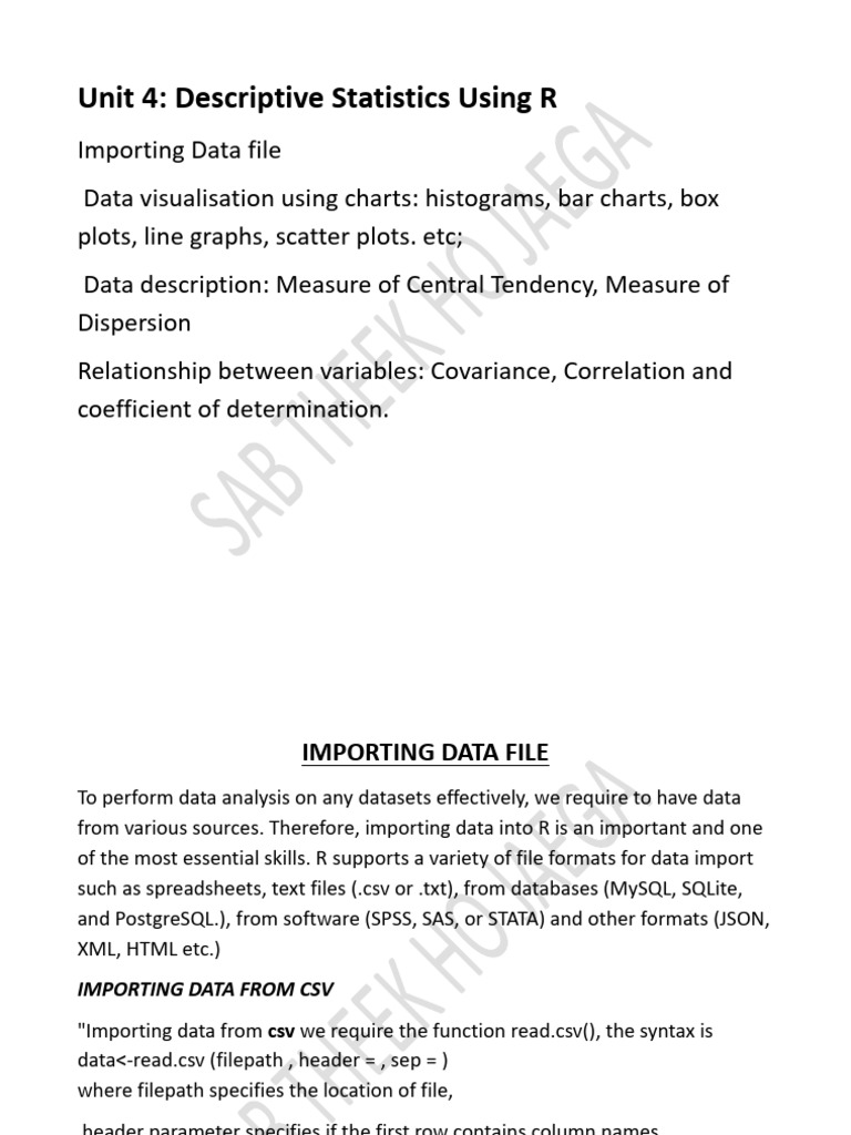 Business Analytics Unit 4 | PDF | Comma Separated Values | Spss