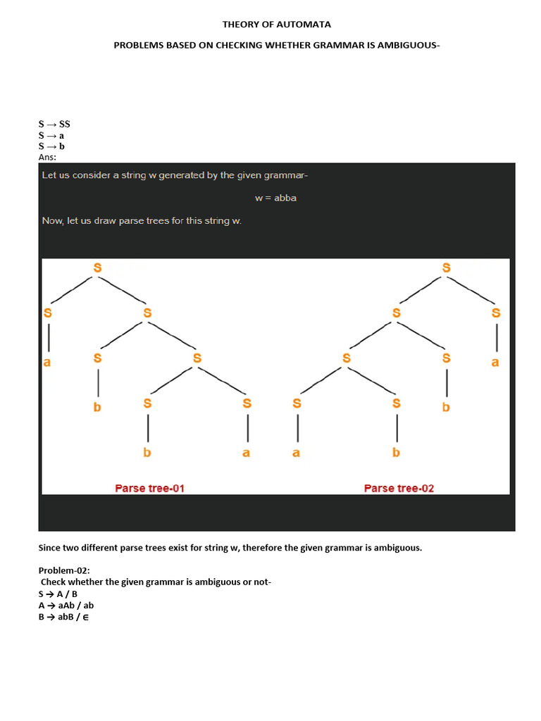 Checking Ambiguous Grammar (Toa) | PDF | Parsing | Computer Programming