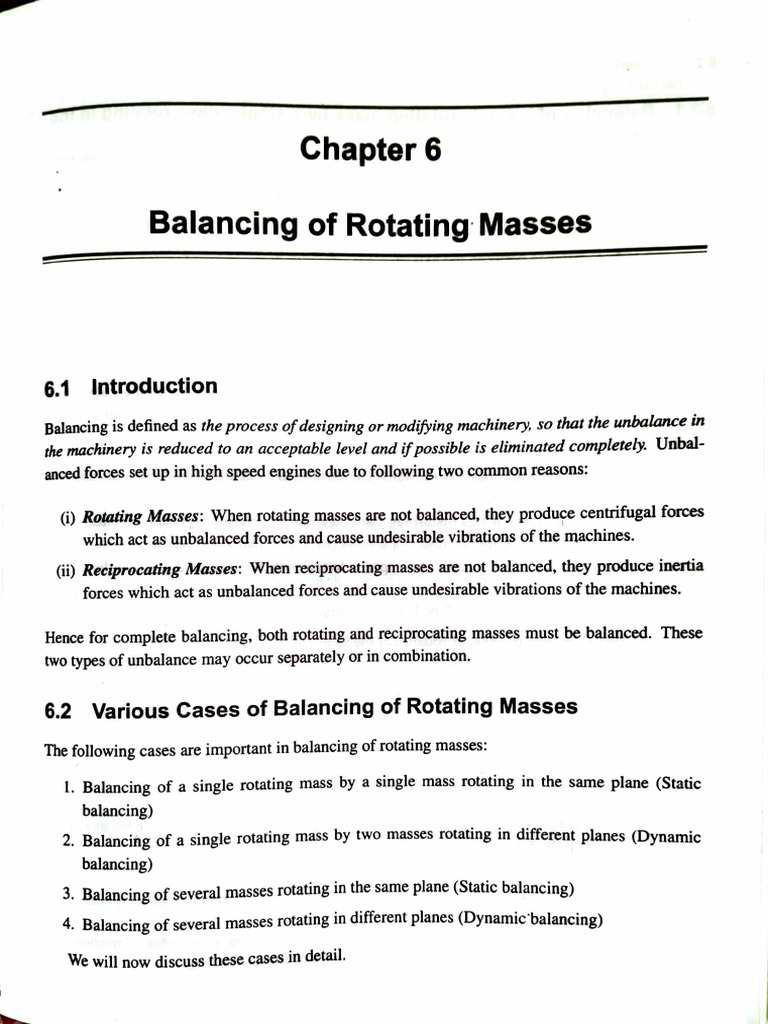 Balancing of Rotating Masses | PDF | Force | Rotation