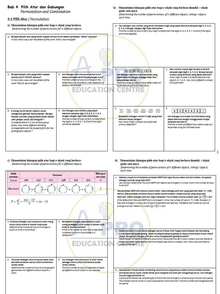 f5 Am Permutations and Combination | PDF