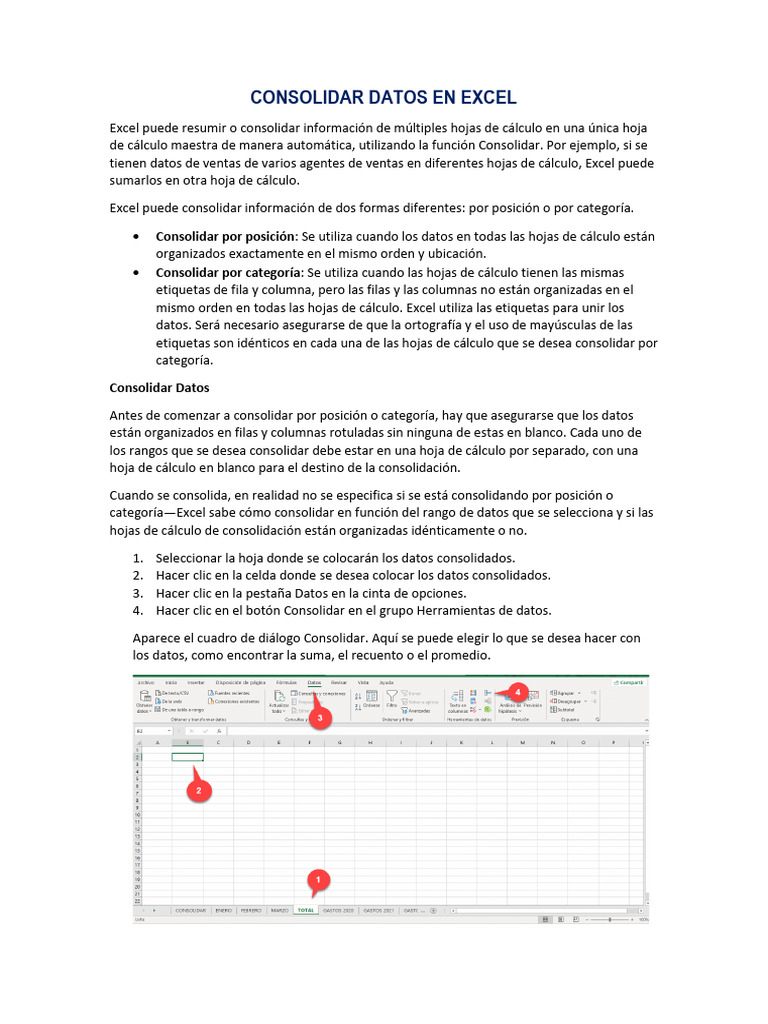Consolidar Datos en Excel | PDF | Hoja de cálculo | Microsoft Excel