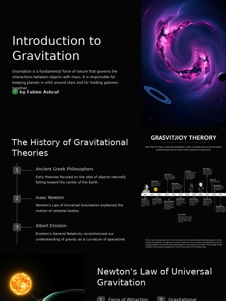 Introduction-to-Gravitation[1] [Autosaved] | PDF | Gravity | Force