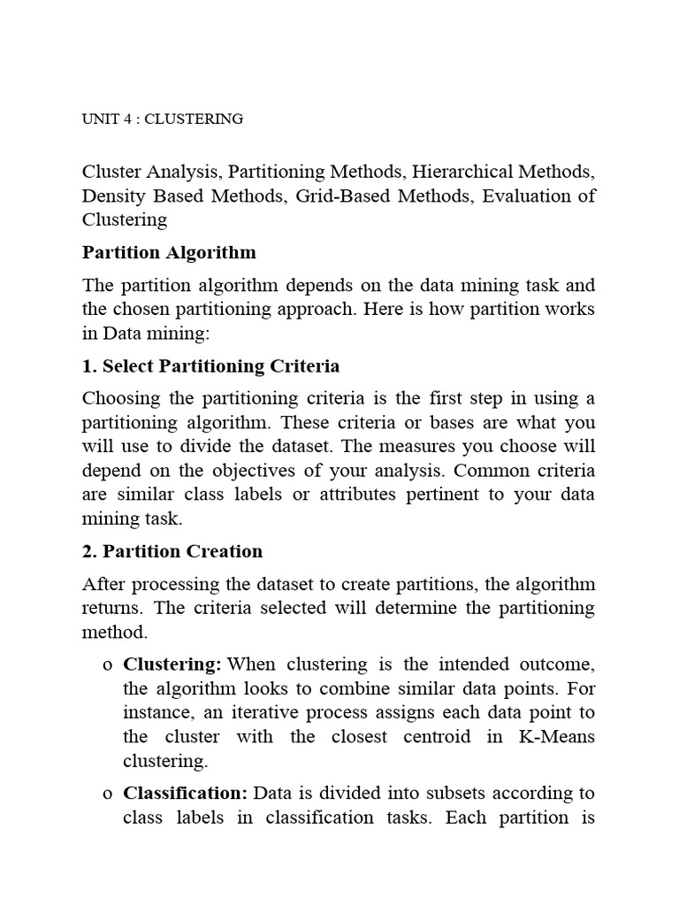 CHAPTER 4 CLUSTERING - Docx-1 | PDF | Cluster Analysis | Data Mining