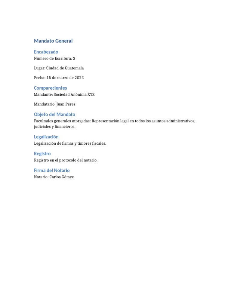 Mandato General | PDF