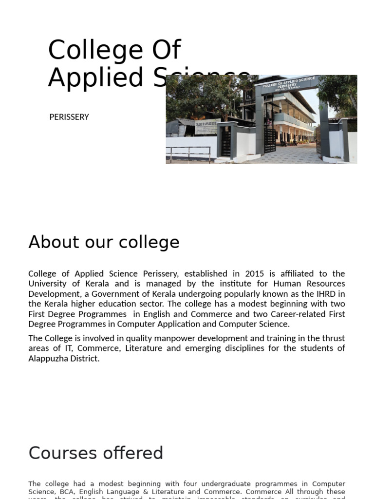 College of Applied Science | PDF
